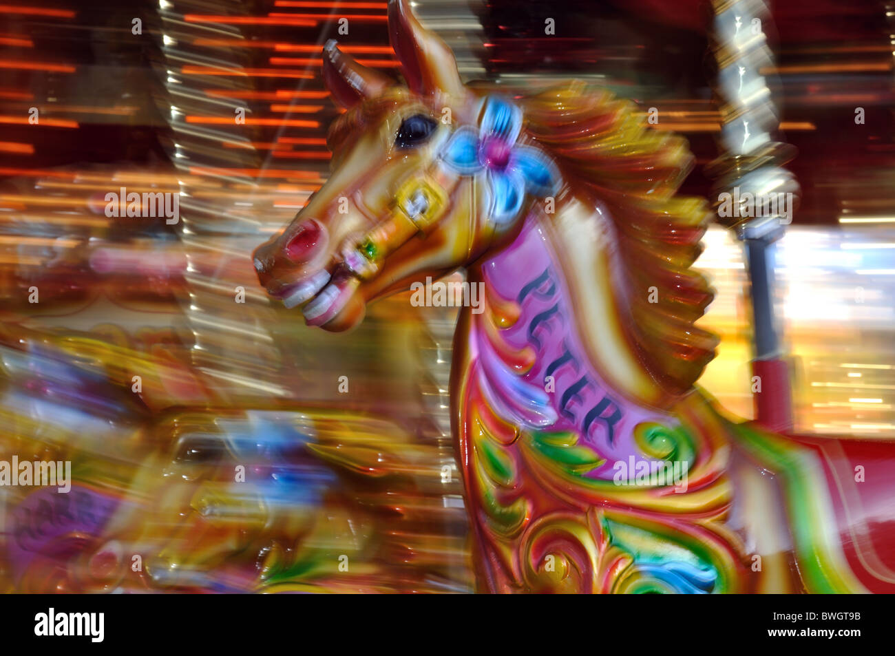 Carousel funfair ride Stock Photo - Alamy
