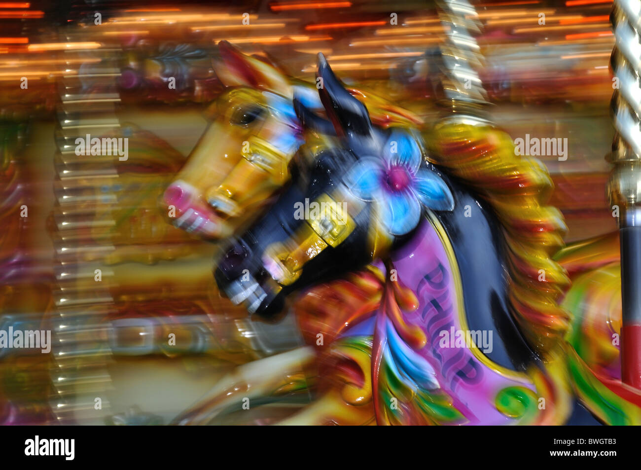 Carousel funfair ride Stock Photo - Alamy