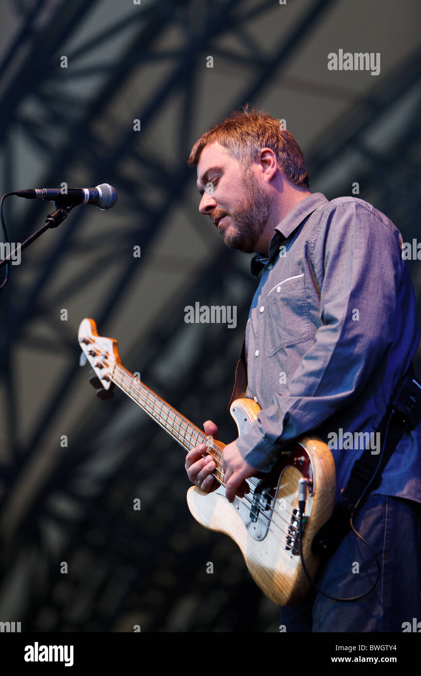 Jimi Goodwin, lead singer and bassist, performs with the band Doves at ...