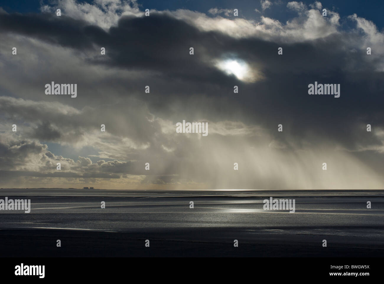 Heysham nuclear power station and Morecambe Bay, Lancashire, England UK ...