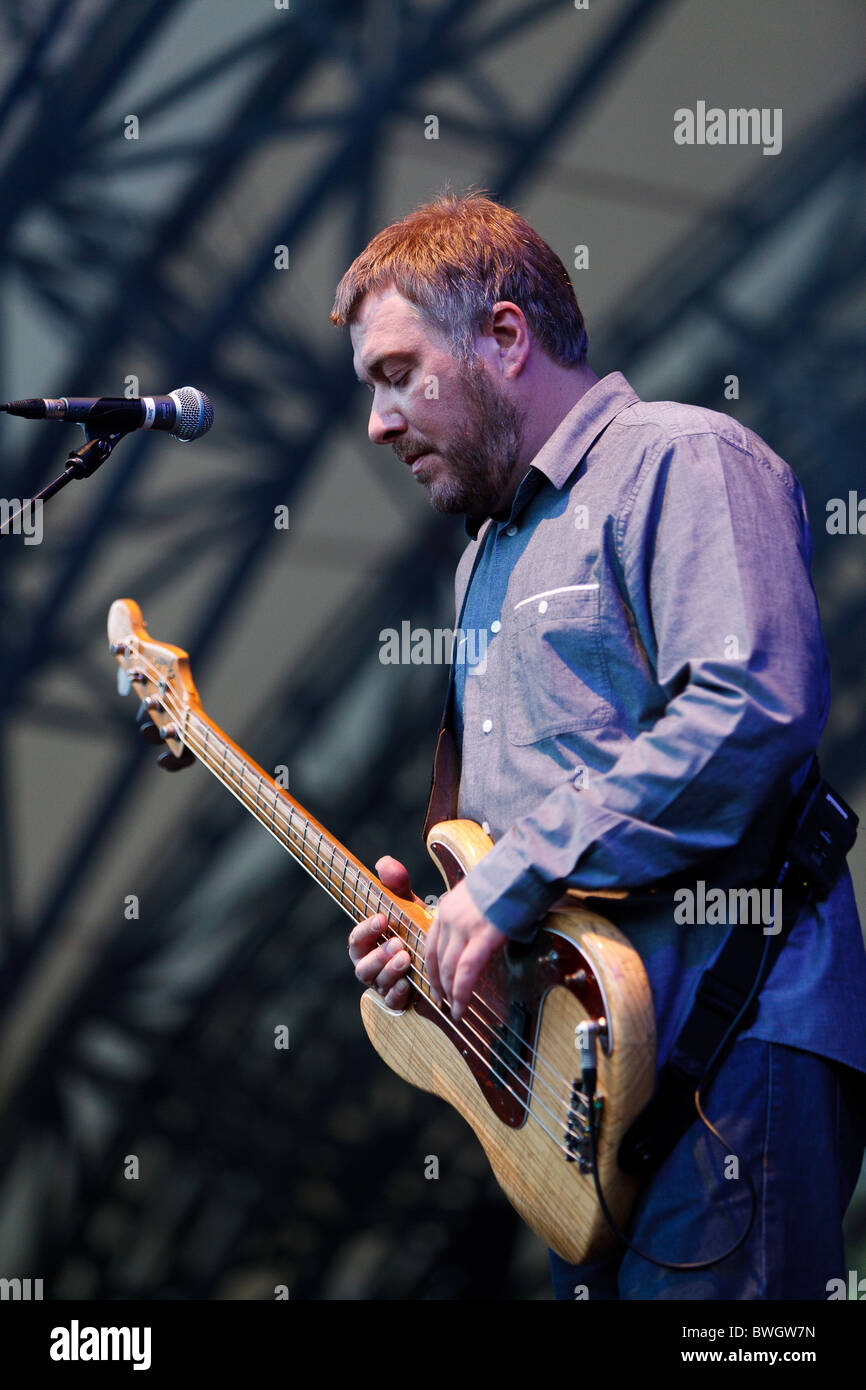 Jimi Goodwin, lead singer and bassist, performs with the band Doves at ...