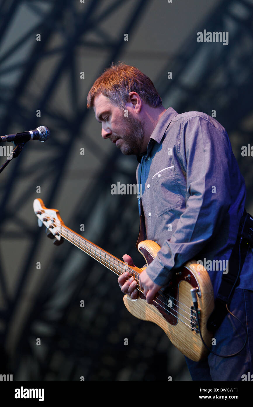 Jimi Goodwin, lead singer and bassist, performs with the band Doves at ...