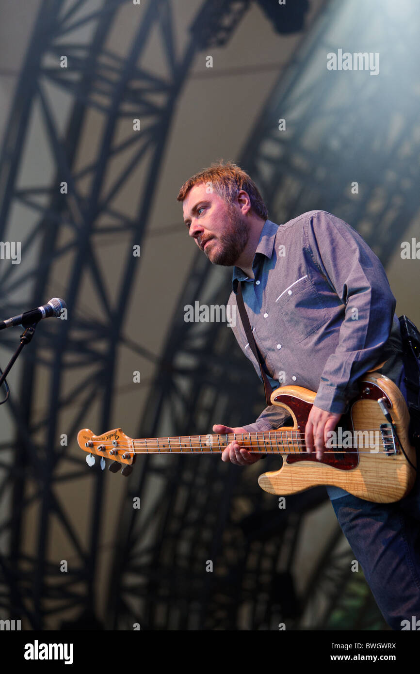 Jimi Goodwin, lead singer and bassist, performs with the band Doves at ...
