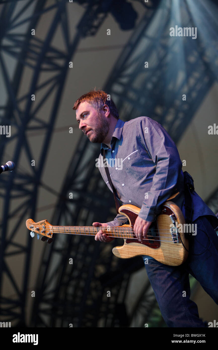 Jimi Goodwin, lead singer and bassist, performs with the band Doves at ...