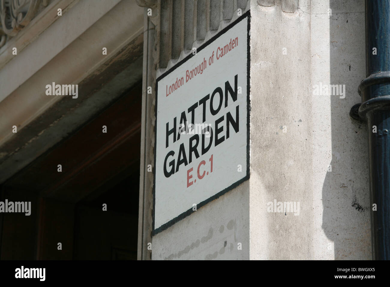 Hatton Garden street sign Stock Photo - Alamy