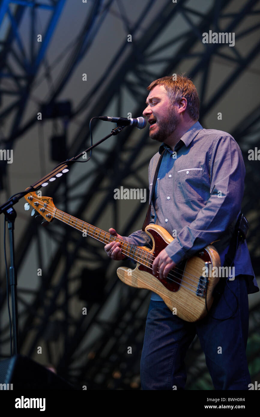 Jimi Goodwin, lead singer and bassist, performs with the band Doves at ...