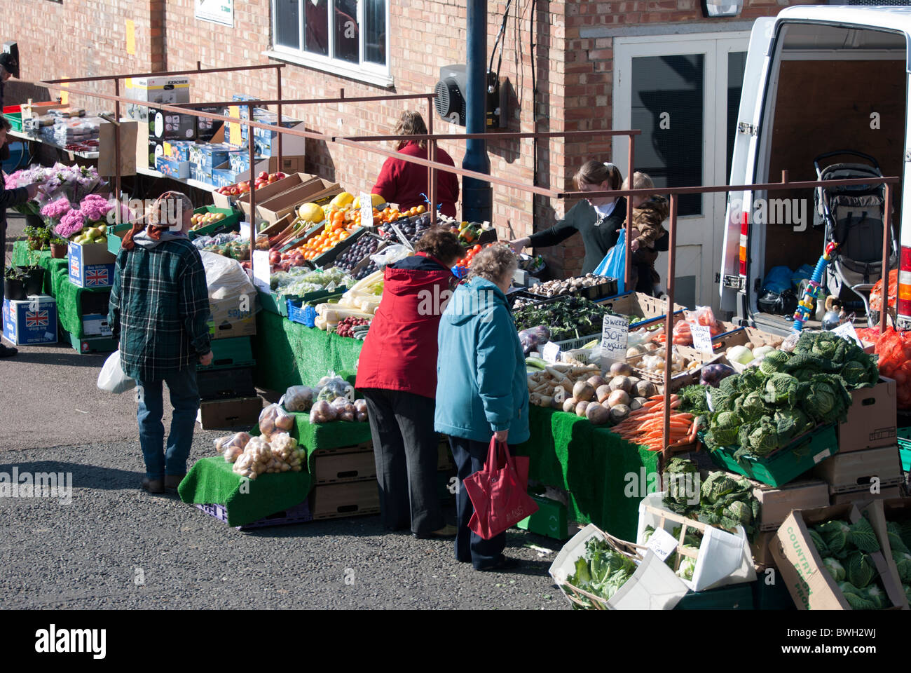 A stall in the street market in Melton Mowbray cattle market , Melton ...