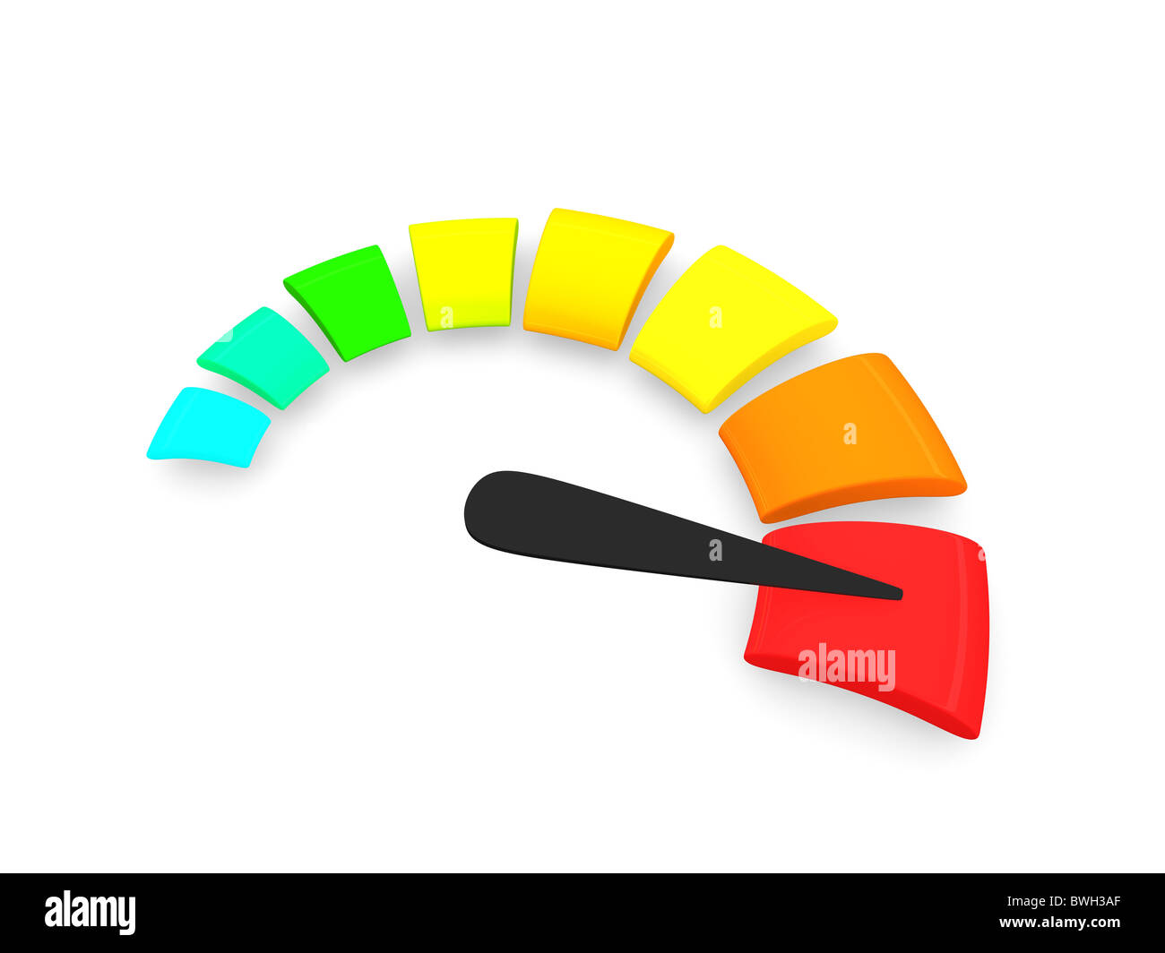 3d rendering, simple 3d speed-o-meter , isolated on white background ...