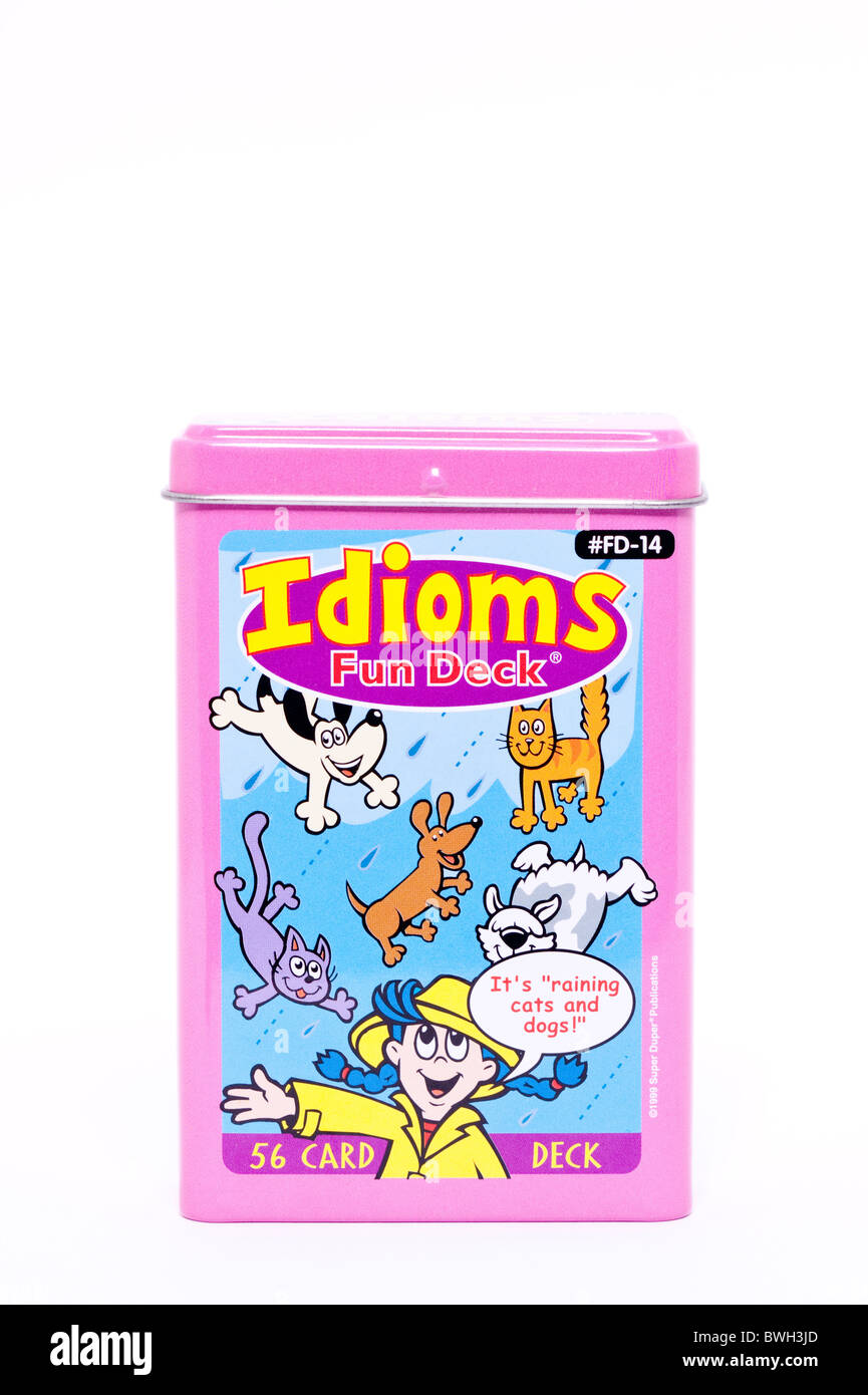 An educational game called Idioms fun deck on a white background Stock ...