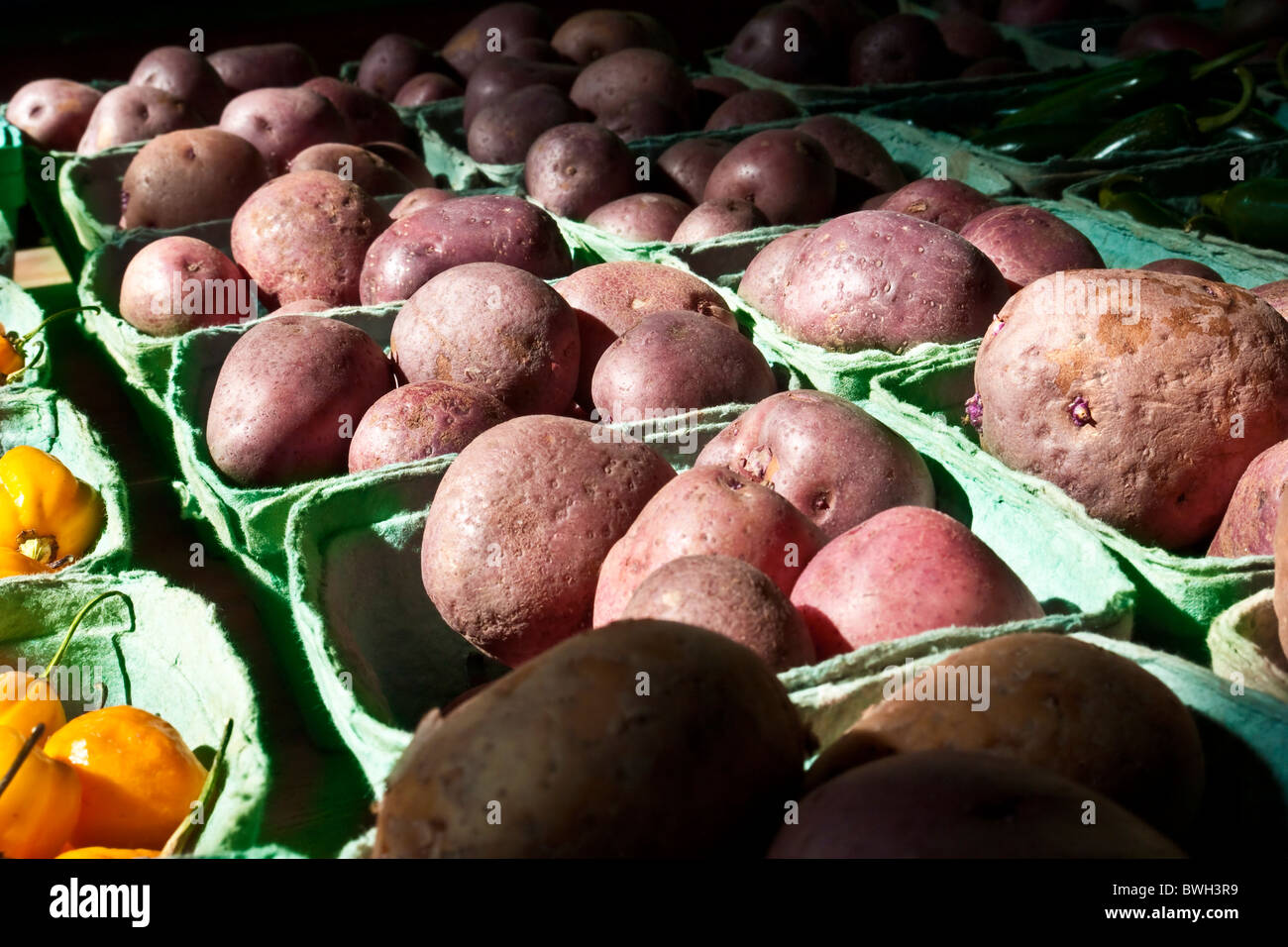 Red potatoes at a farmers' market Stock Photo - Alamy