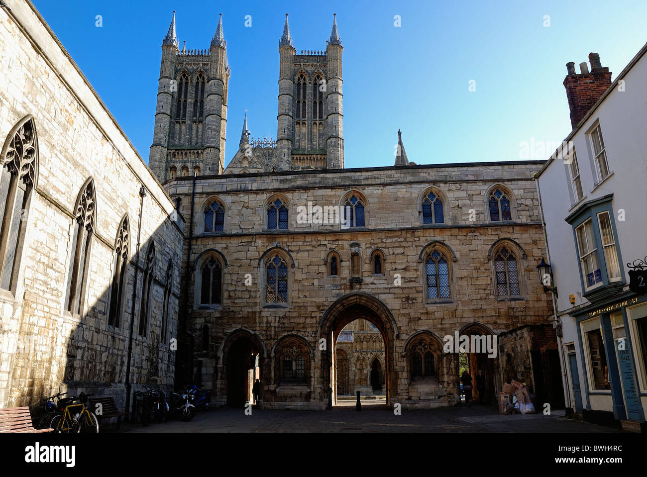 exchequer gate Lincoln cathedral england uk Stock Photo - Alamy