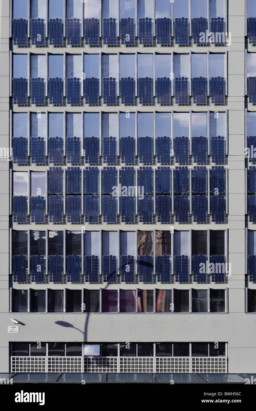 Building facade with photo-voltaic panels Stock Photo - Alamy