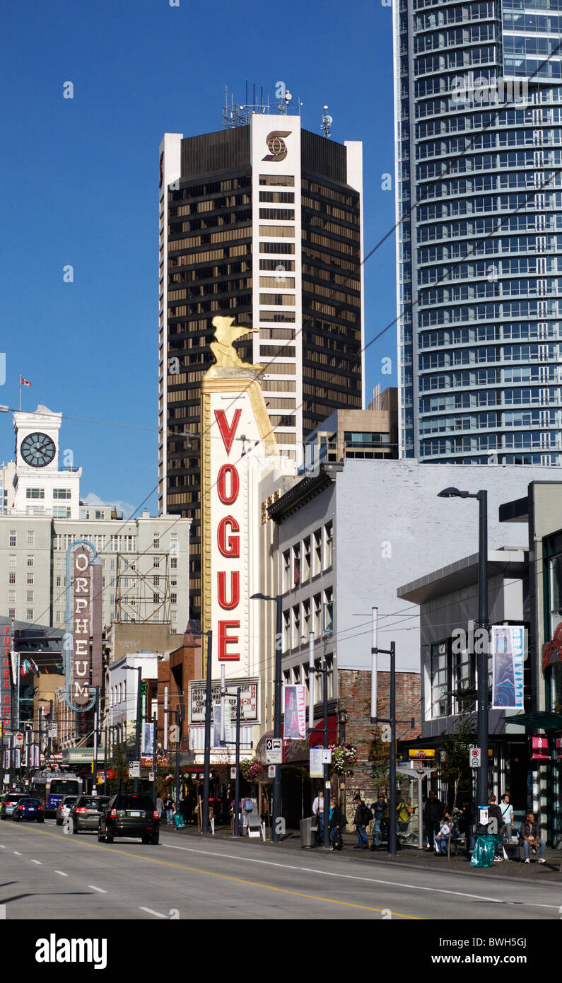 The Vogue Theatre on Granville Street in Vancouver in British Columbia ...