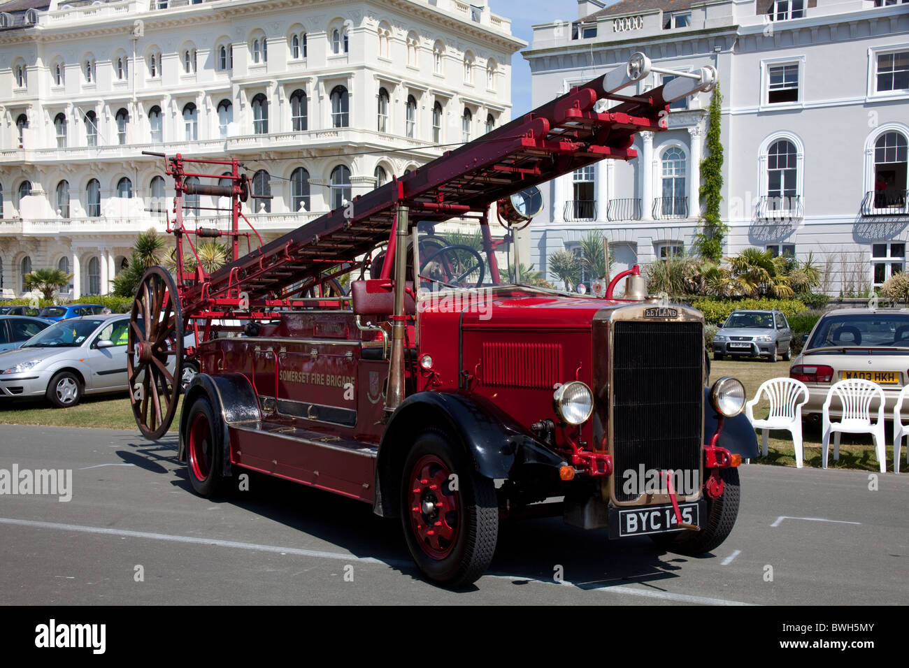 Old Somerset Fire Service Engine Stock Photo - Alamy
