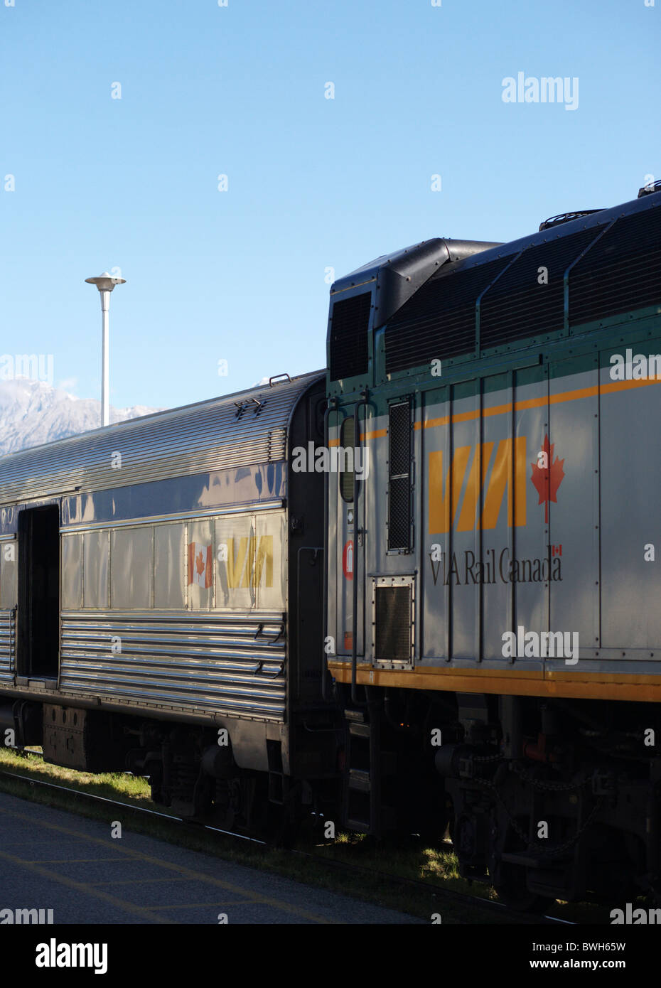 Via rail canada train in jasper hi-res stock photography and images - Alamy