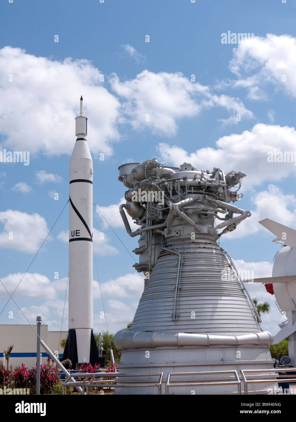 Rocket Garden at the Visitor Centre at Kennedy Space Centre, Cape ...