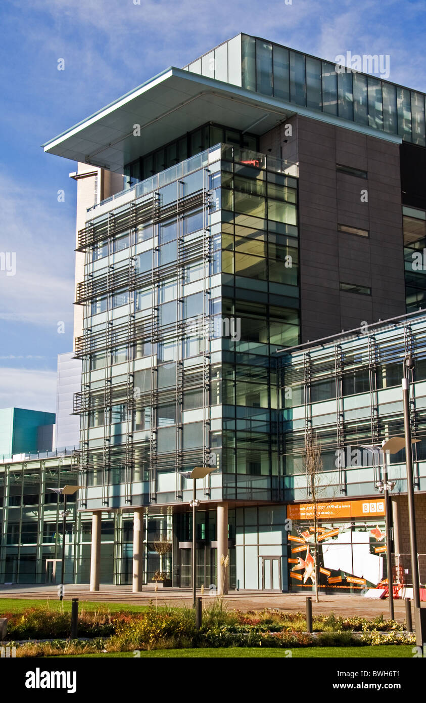 BBC Offices and Studios from the Park, MediaCityUK, Salford Quays ...