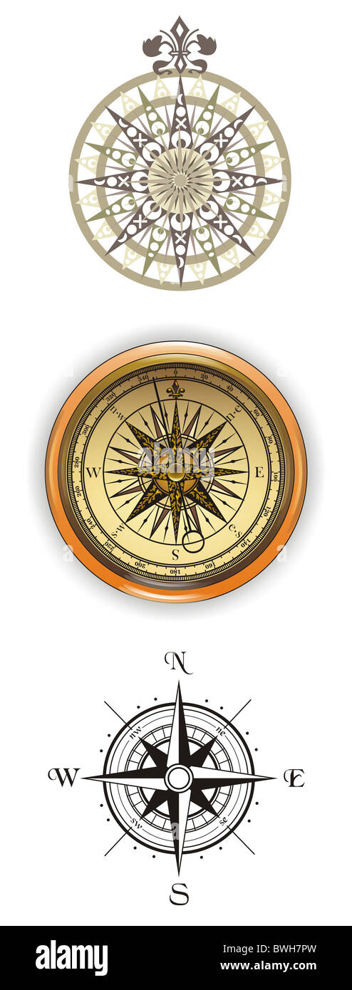 Retro compass rose Stock Photo - Alamy