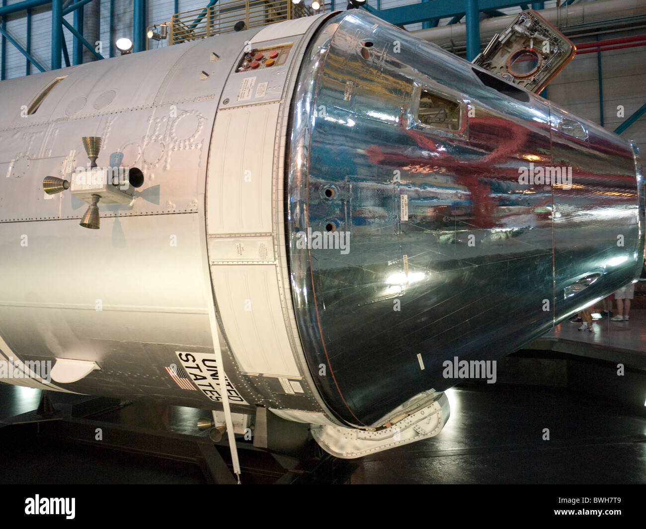 Nosecone of the Apollo rocket in the exhibition hangar at the Kennedy ...