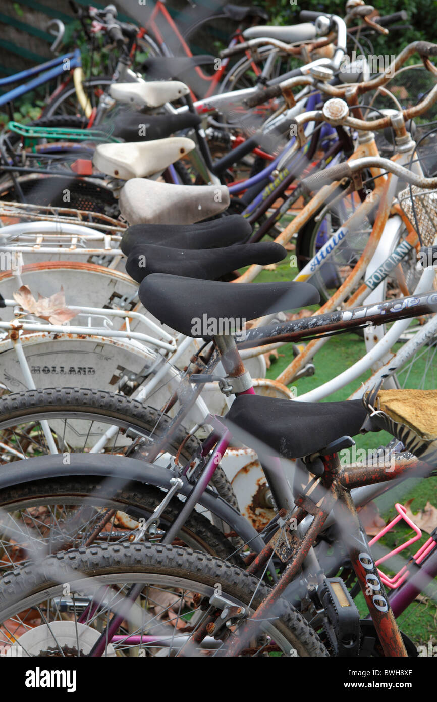 bikes behind wire Stock Photo - Alamy