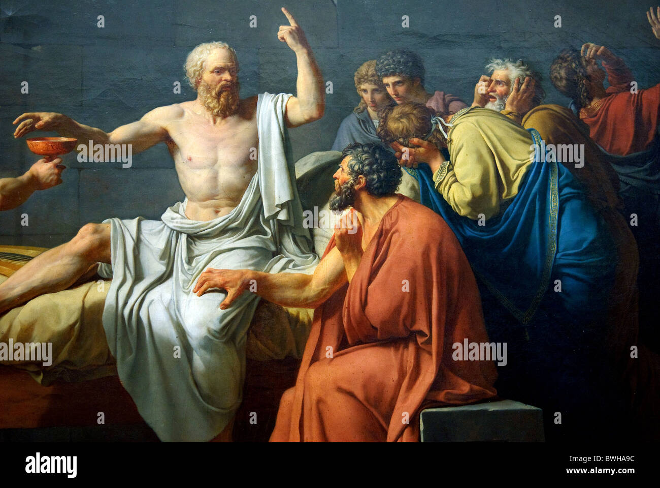 Detail: The Death of Socrates, 1787, by Jacques-Louis David Stock Photo ...