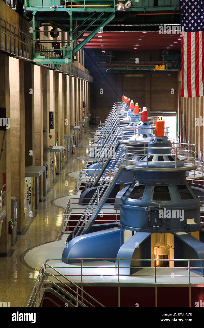 Turbines inside the Hoover Dam near Las Vegas, Boulder City ...