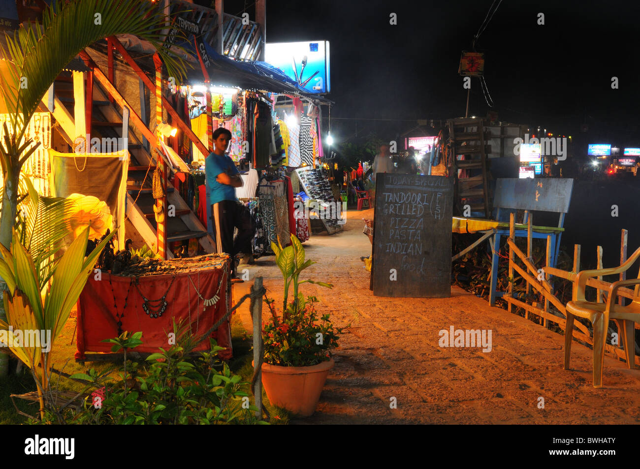 Varkala India at night Stock Photo - Alamy