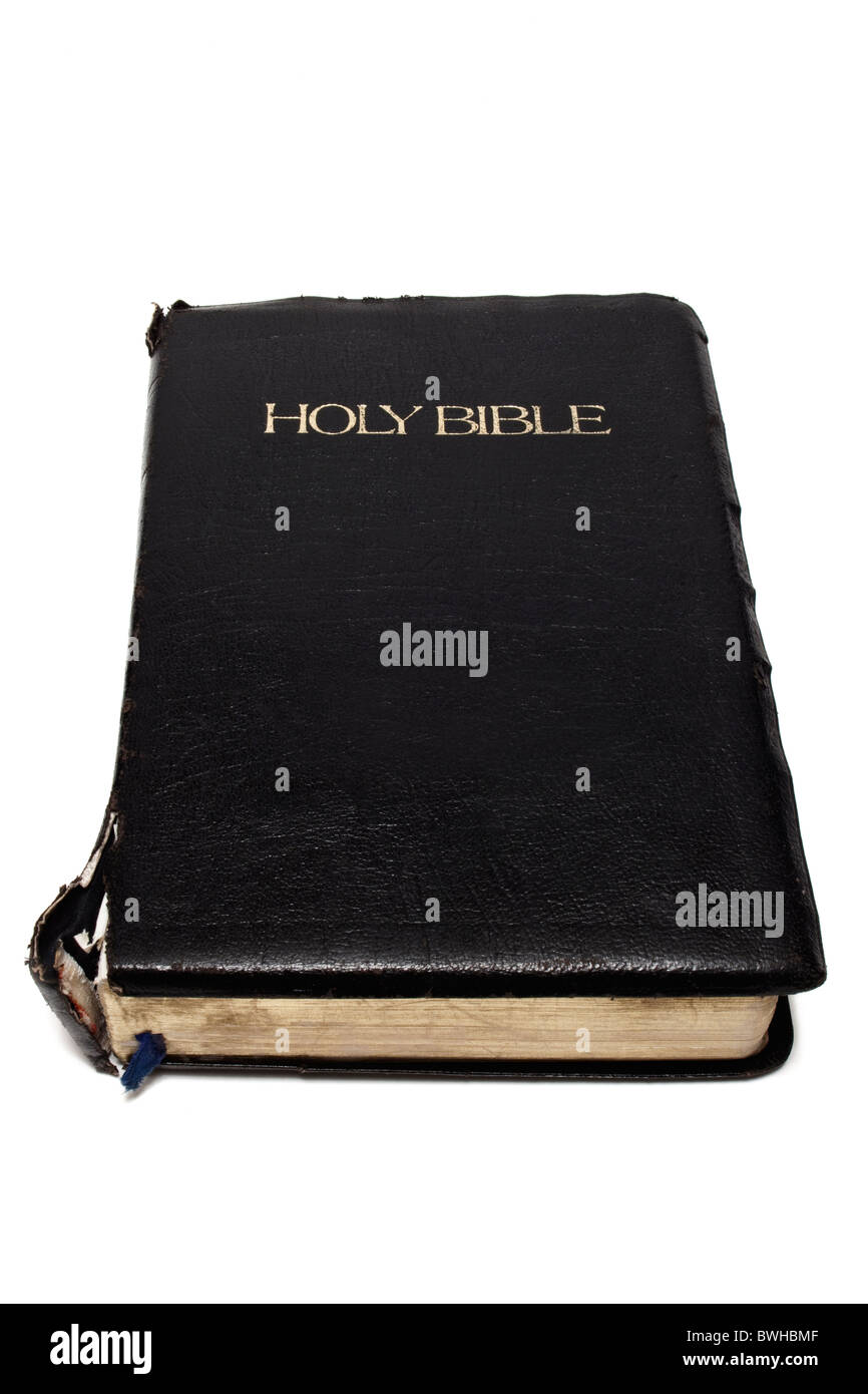 Well used old Bible Stock Photo - Alamy