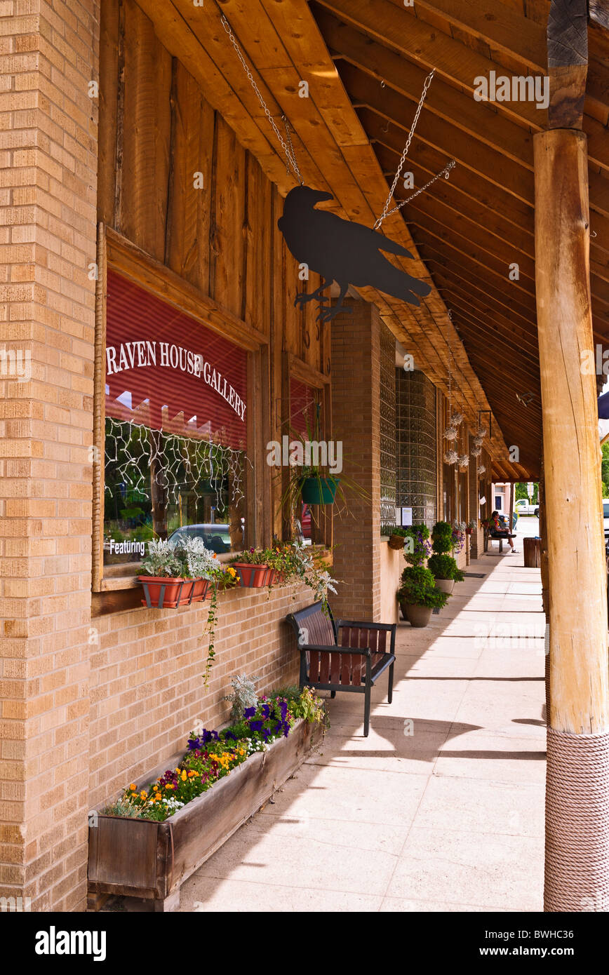 Raven House Gallery and sidewalk, Mancos, Colorado Stock Photo - Alamy