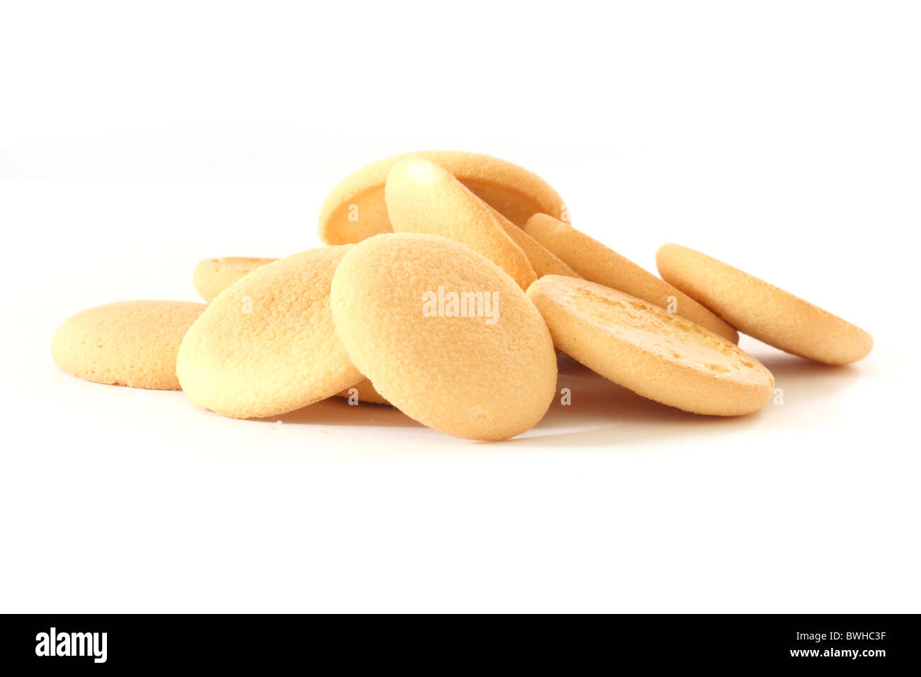 Close up view of several sponge biscuits Stock Photo - Alamy