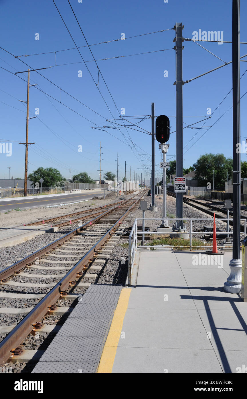 Light Commuter Rail System in Salt Lake City Utah Stock Photo - Alamy