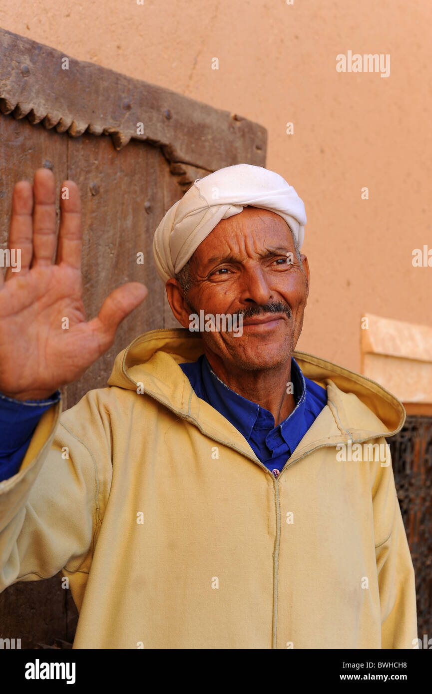 Moroccan man poses for photo in Knob, Southern Morocco Stock Photo - Alamy