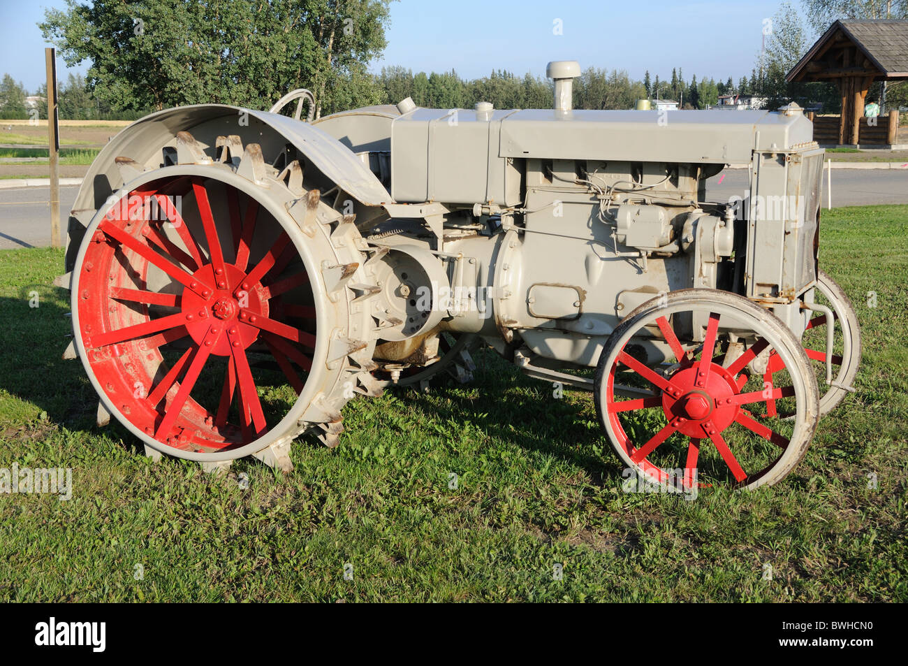 Vintage Tractor at Historic Farm Stock Photo - Alamy