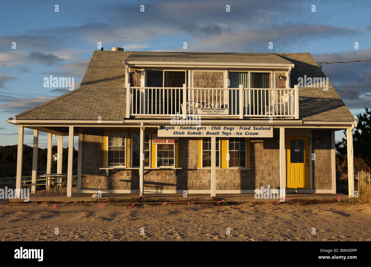 Craigville Beach Grill in evening light, Barnstable, Cape Cod ...