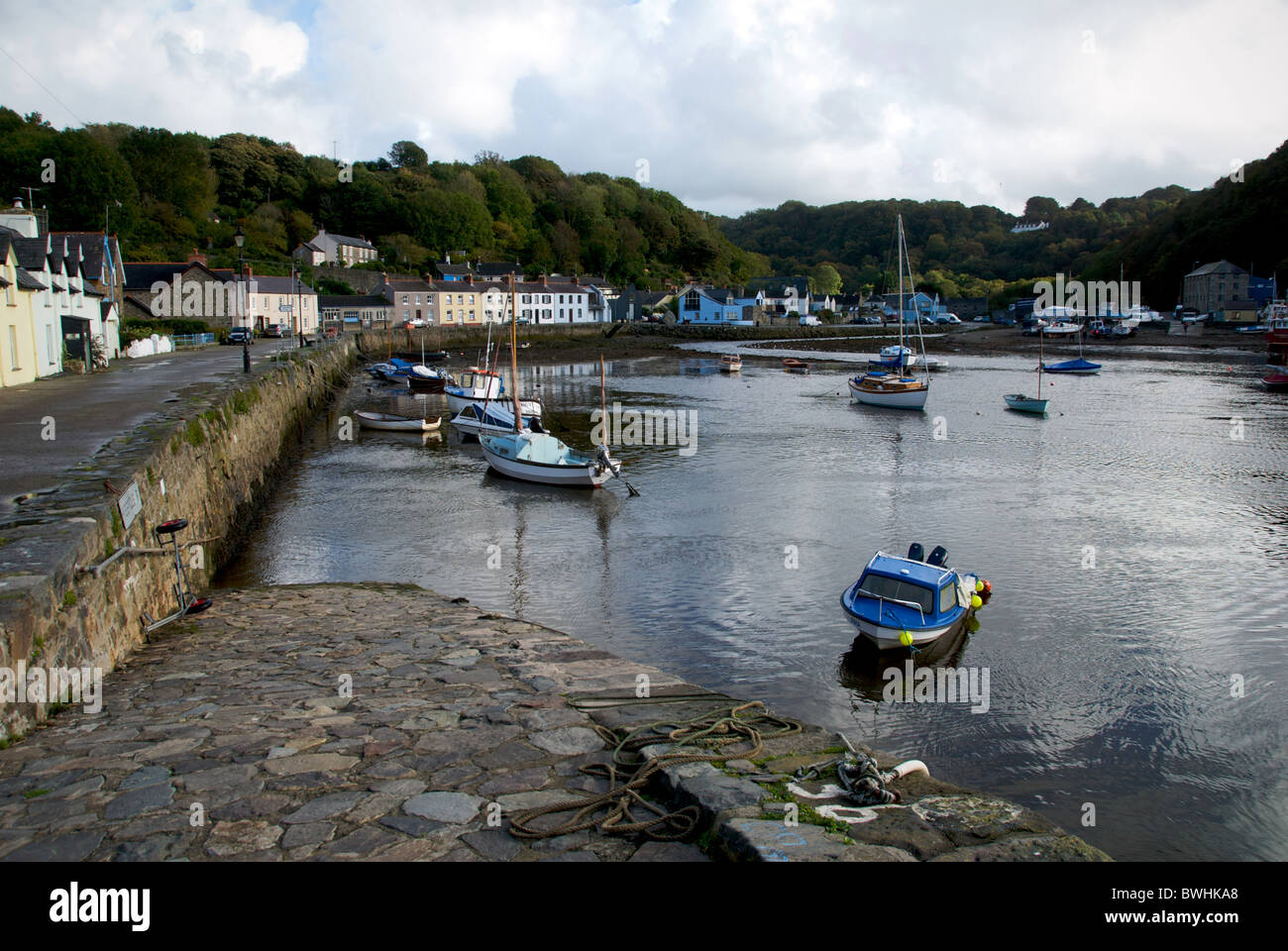 Fishguard Lower Town Pembrokeshire Wales UK Harbour Harbor Stock Photo ...