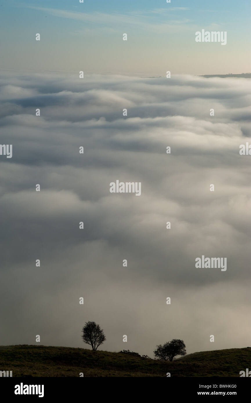 Cloud inversion in the Edale Valley in the Peak District National Park ...