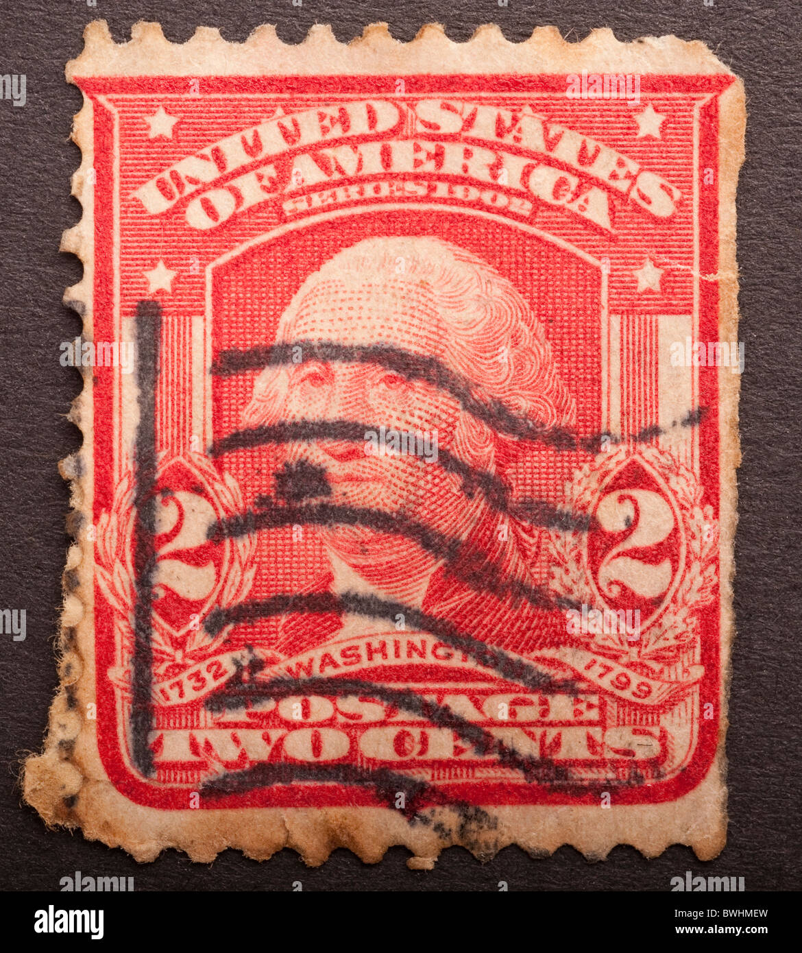 Postage stamp us usa washington president used philately hi-res stock ...