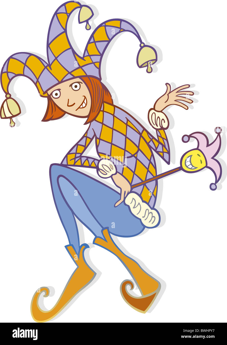 Illustration of jester woman personality type Stock Photo - Alamy
