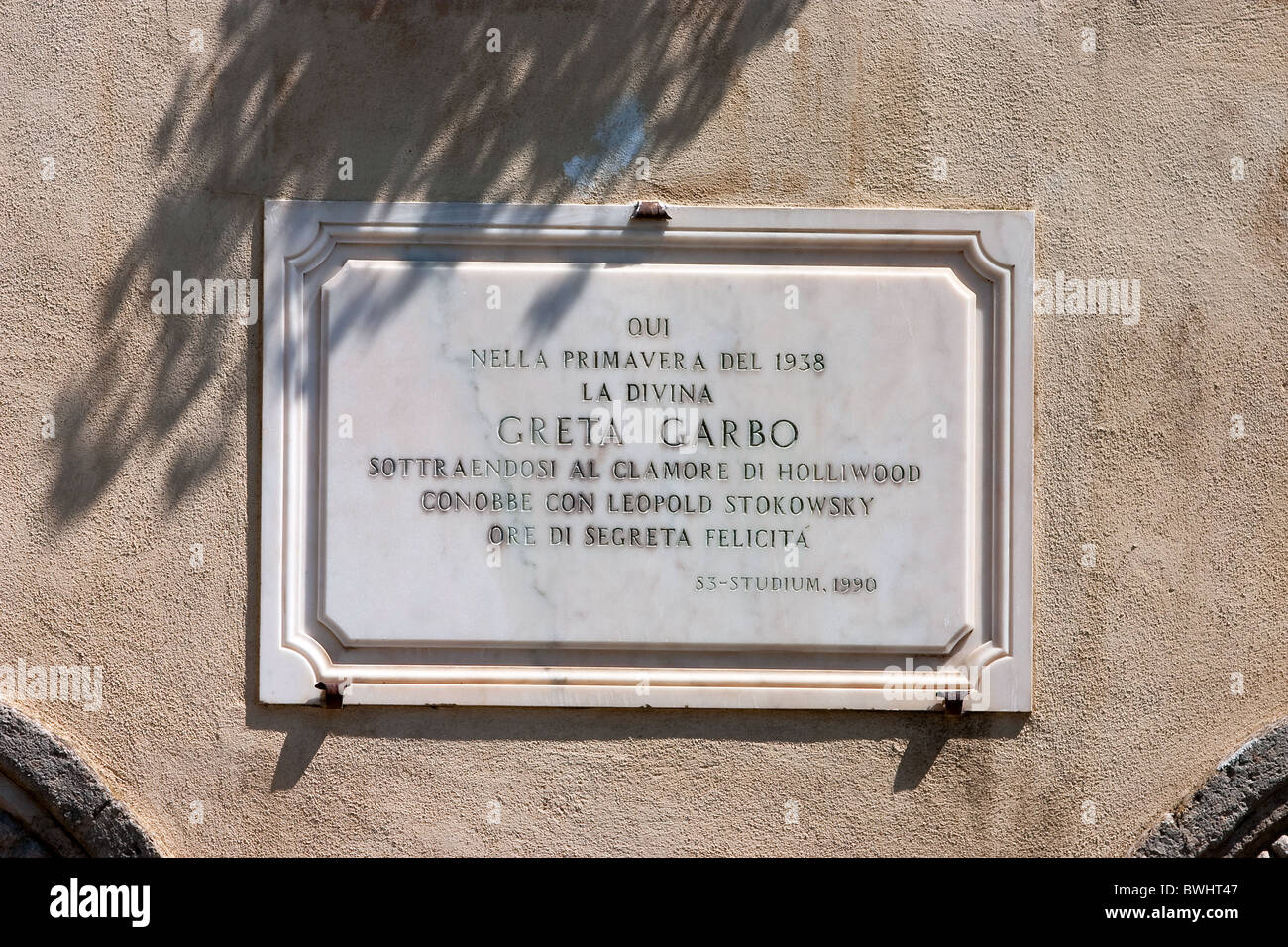 Greta Garbo stone on Villa Cimbrone Ravello villas "amalfi coast ...