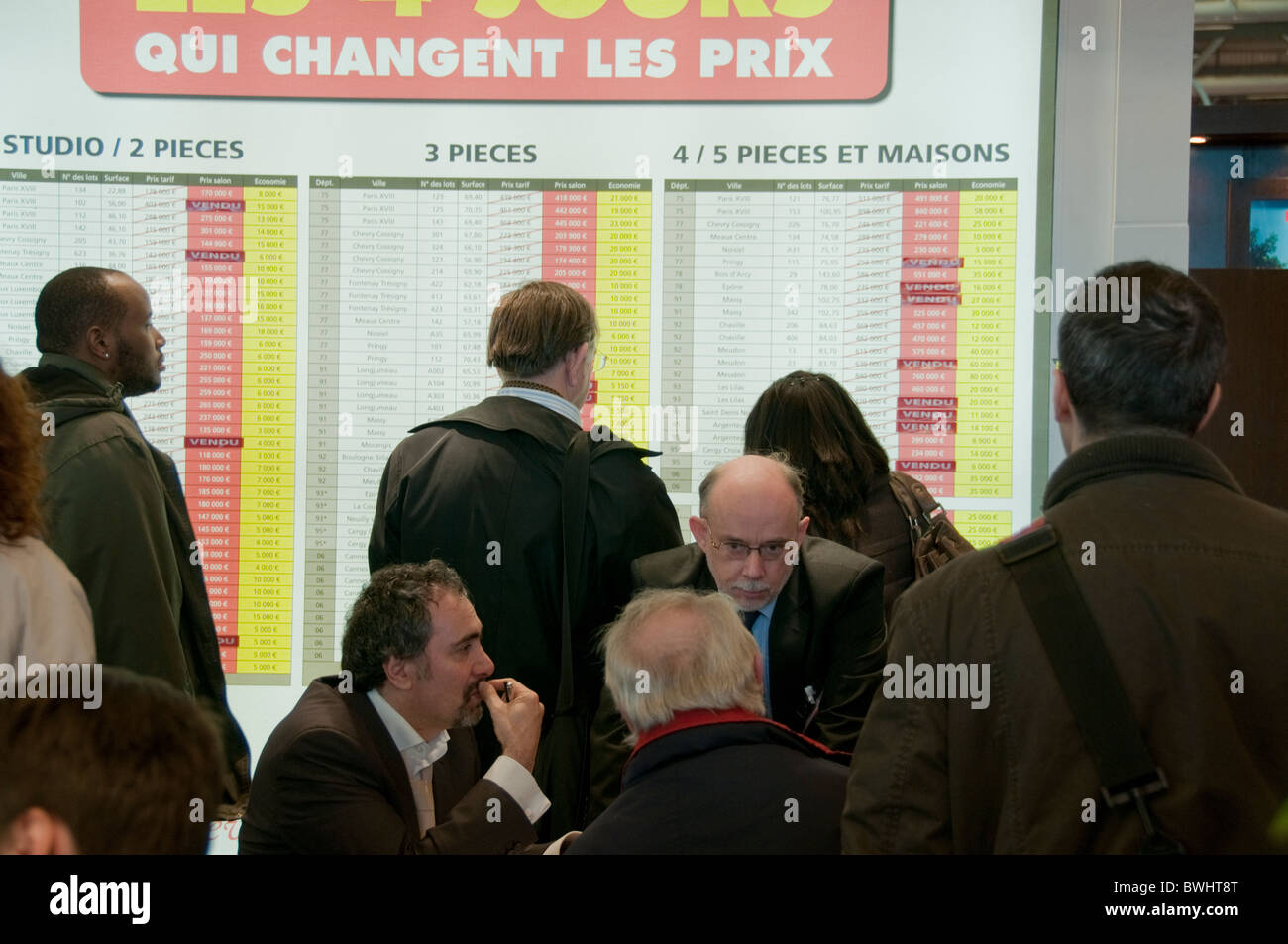 Paris, France - Senior Man Talking, House Sales, Interior View of Paris ...