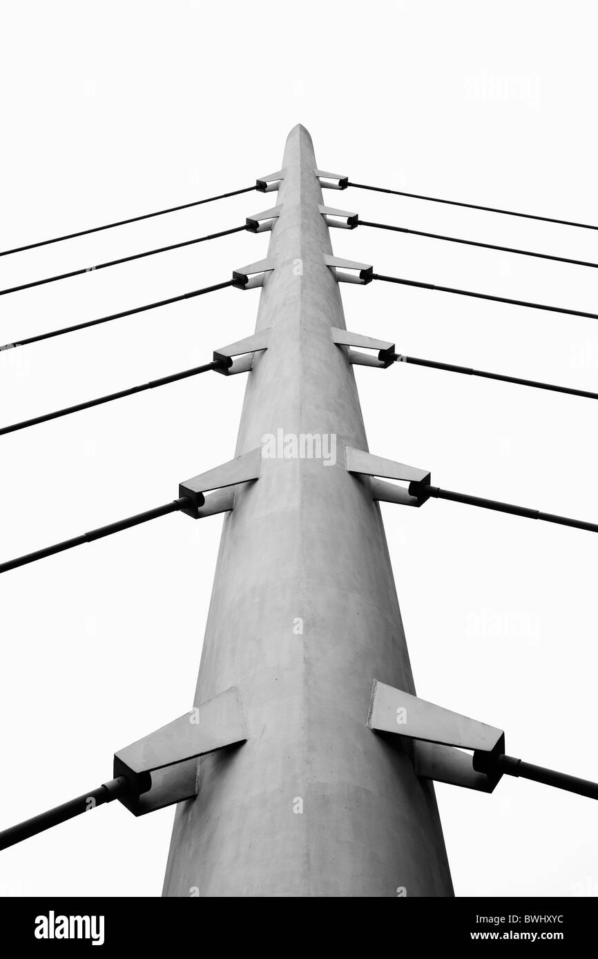 close up of a Suspension bridge at west india millwall dock south quay ...