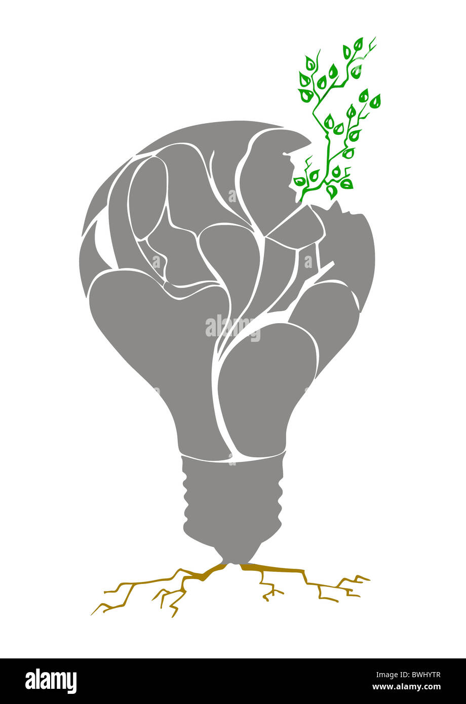 plant in light bulb. vector Stock Photo - Alamy