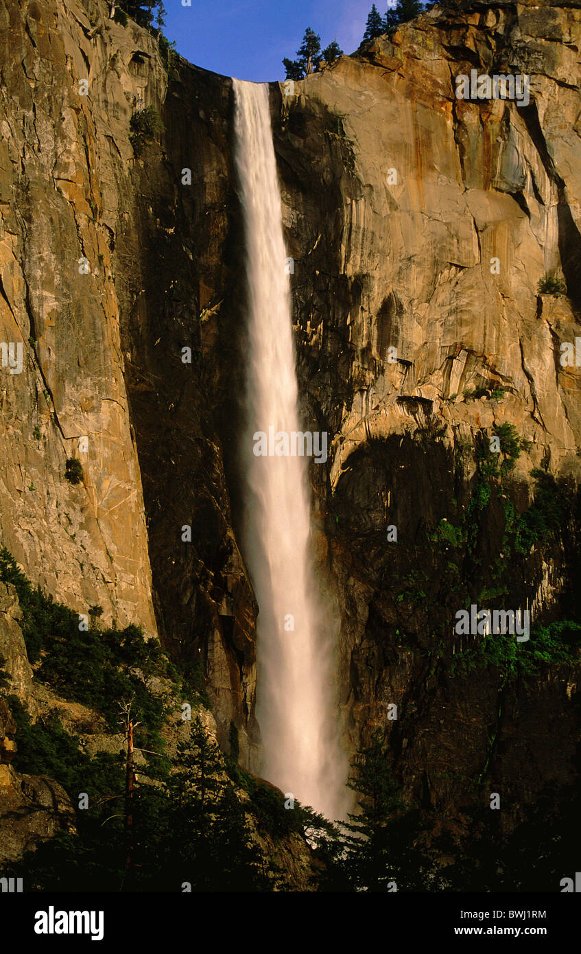 scenery landscape Bridalveil case national park park Yosemite waterfall ...
