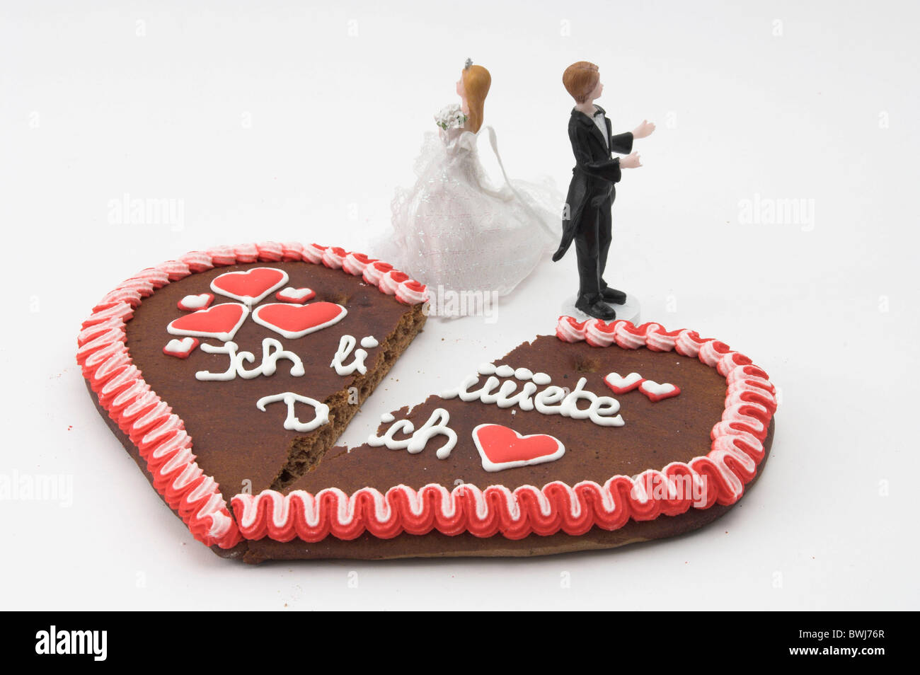 marriage symbol gingerbread heart gingerbread heart partly separation ...