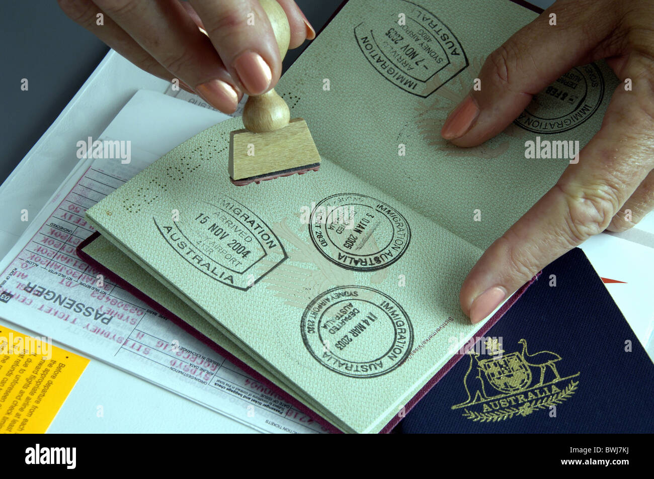 Passport Check Stamp Hands Pass Traveling Aviation Vacation Holidays Inches Official State 