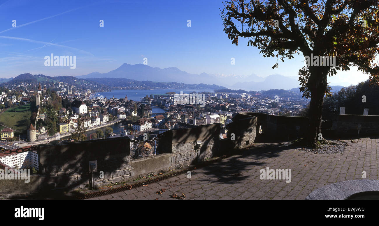 town city of Lucerne overview Old Town town city Rigi Lake Lucerne ...