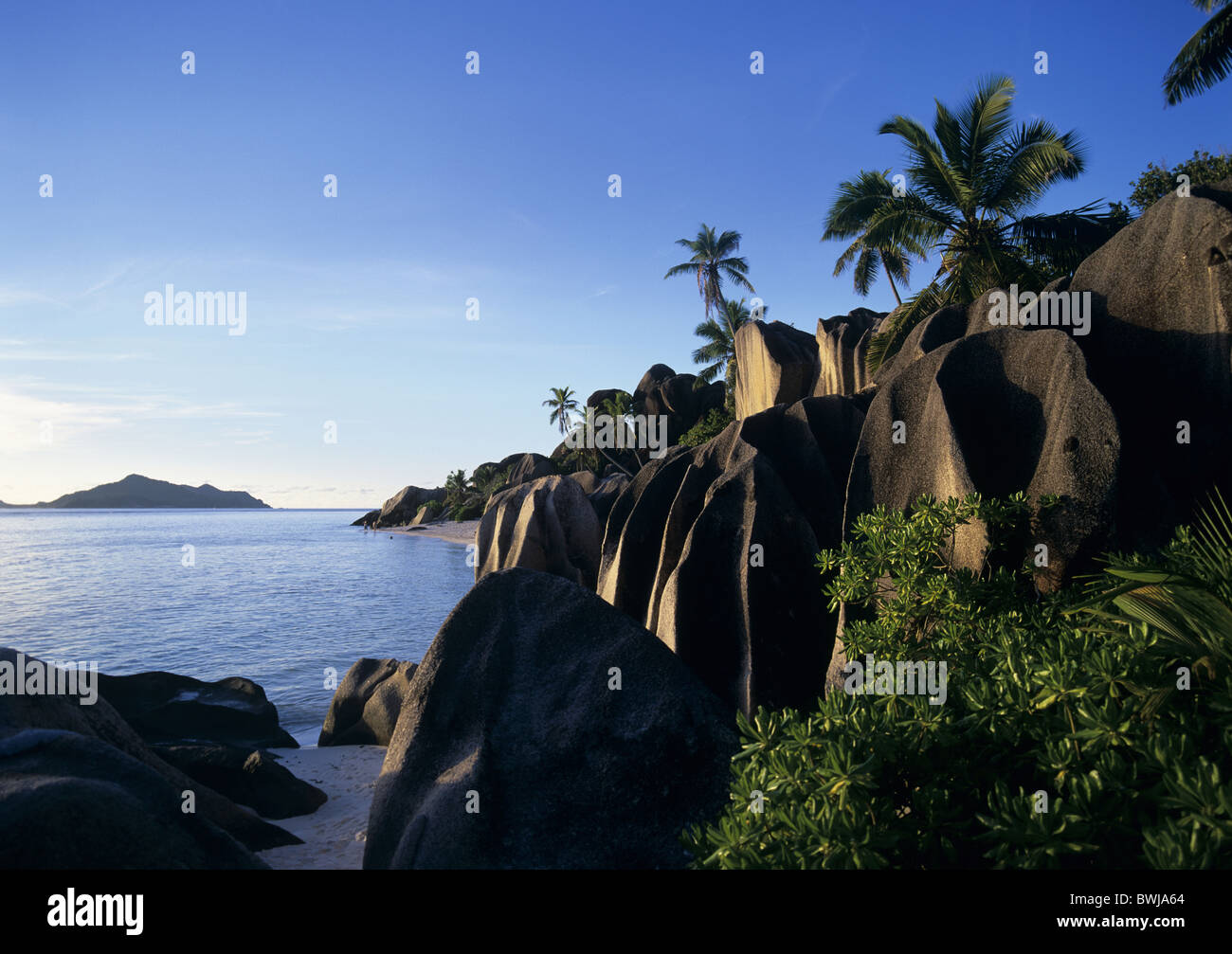 Seychelles Indian ocean La Digue Source d'Argent Beach beach seashore ...