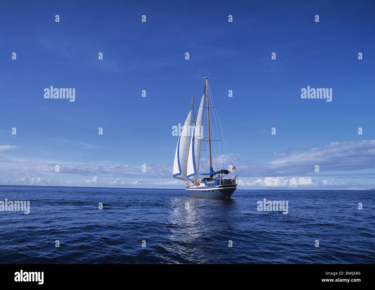 Seychelles Indian ocean sailing sail boat sailing ship sea Stock Photo ...