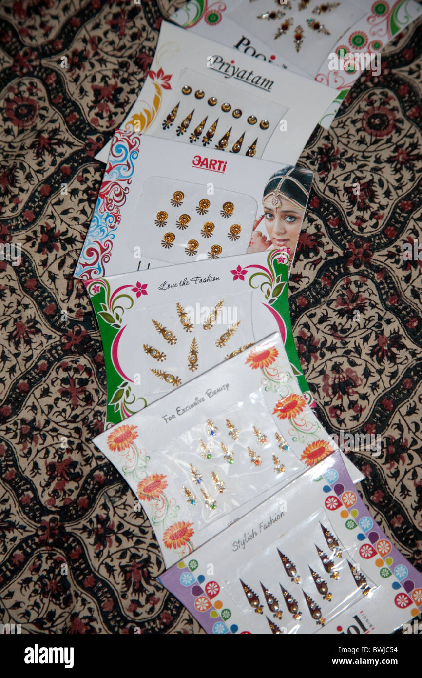 Packets of bindi stickers made in India Stock Photo - Alamy