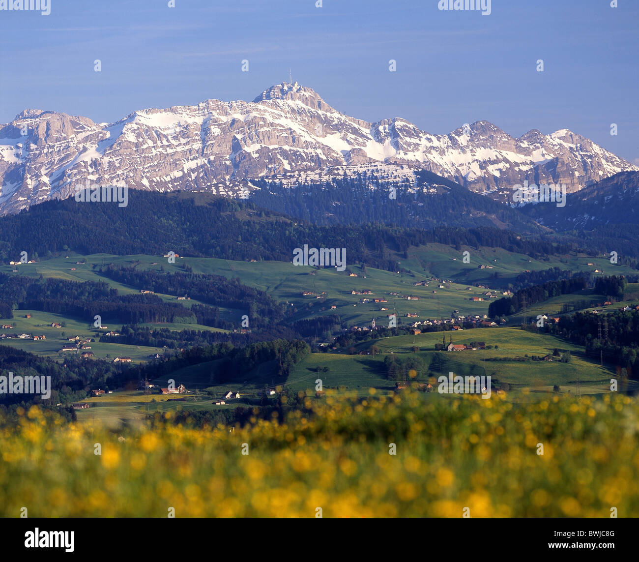 Santis Alpstein Appenzell scenery landscape Eastern Switzerland Europe ...
